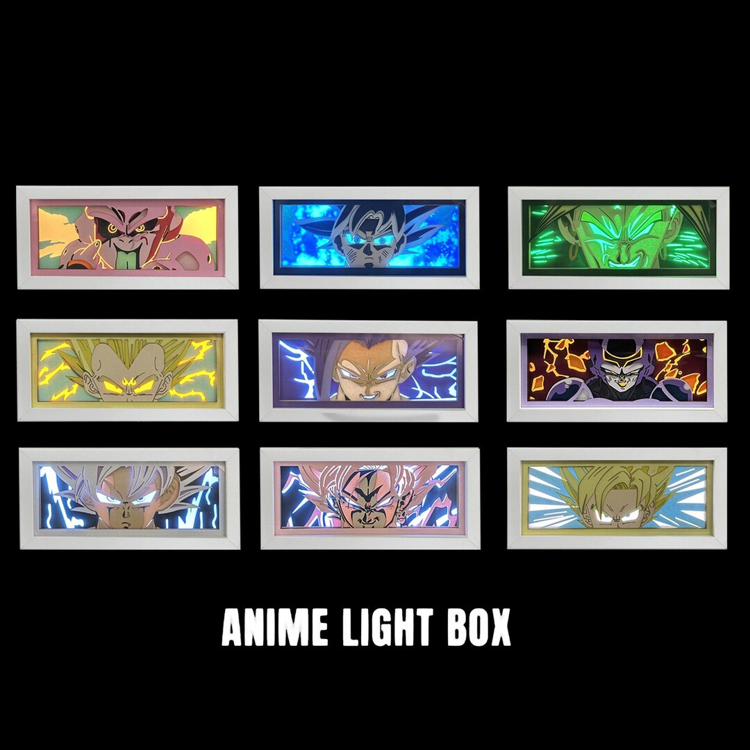Super Saiyan Gohan Vegeta Broly Frieza Lightbox, Anime LED Lamp, GD ...
