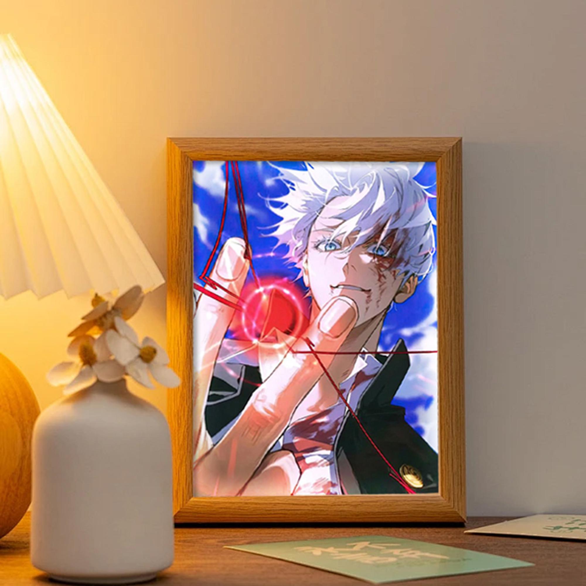 Gojo LED Frame Light, Gojo Satoru Light-up Painting, Wall Art Light ...