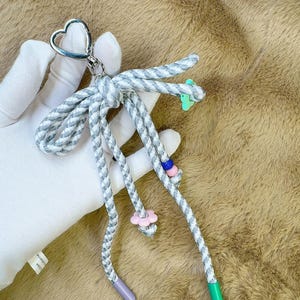 Colorful Rope Keychain Charm Set, Cute Beaded Rope Bag Charm, Rope ...