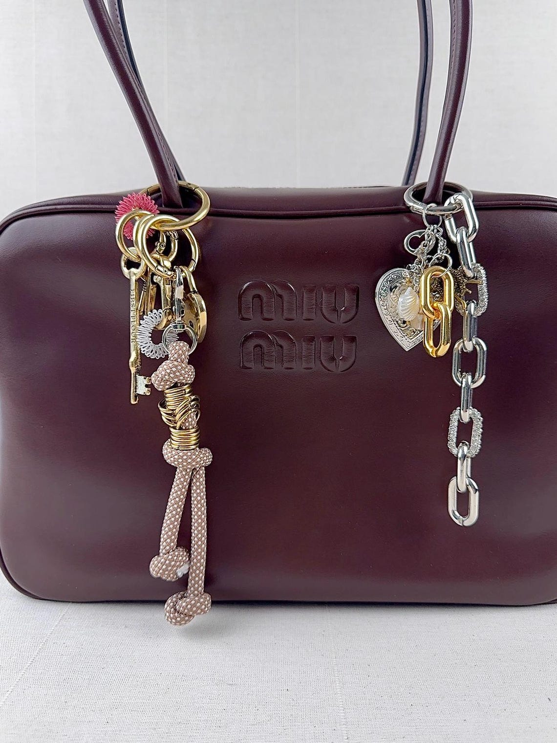 Vintage Key & Lock Bag Charm: Retro Metal Purse Keychain - Etsy