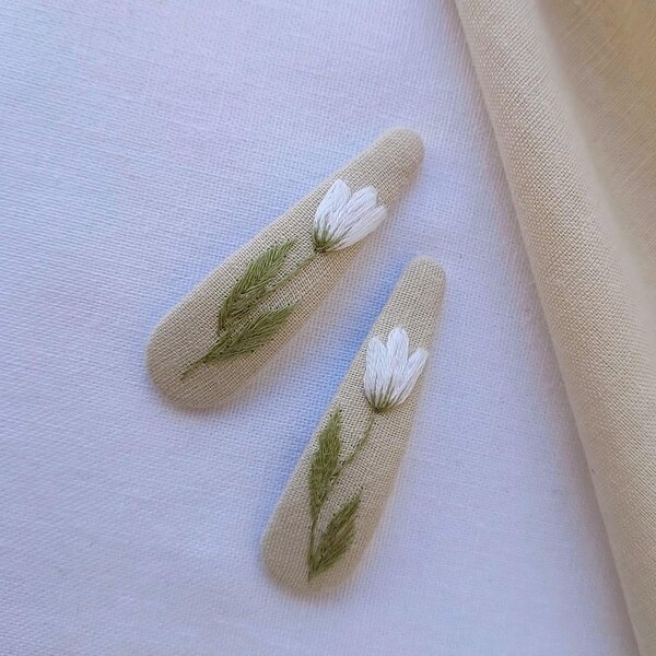 Embroidery Hair Clip - Etsy