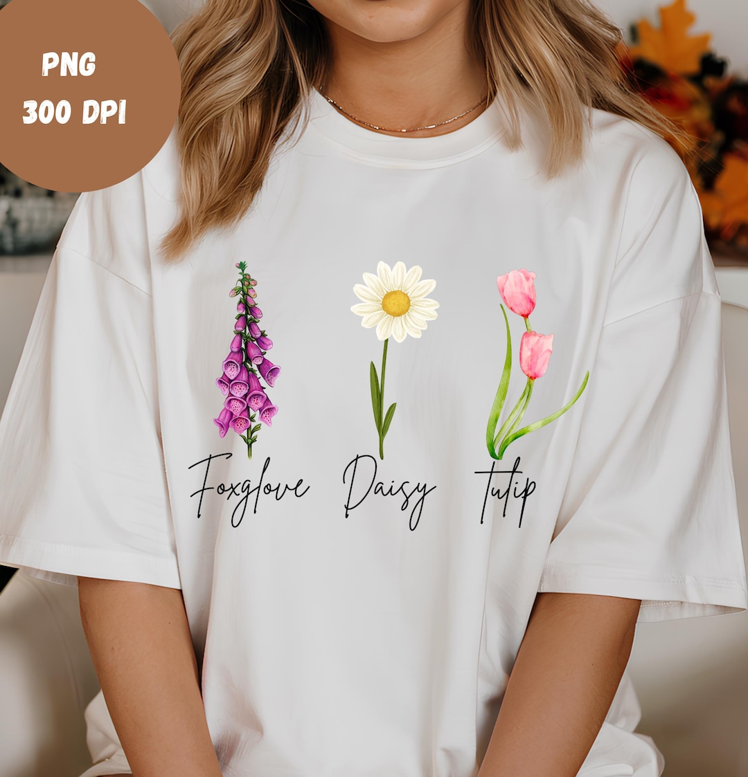 Foxglove Daisy Tulip Svg, Subtle FDT Silhouette Svg Png, Subtle Flower ...