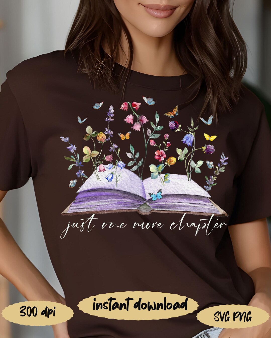 Just One More Chapter Png, Book Lover Png, Book Quote Png, Funny ...