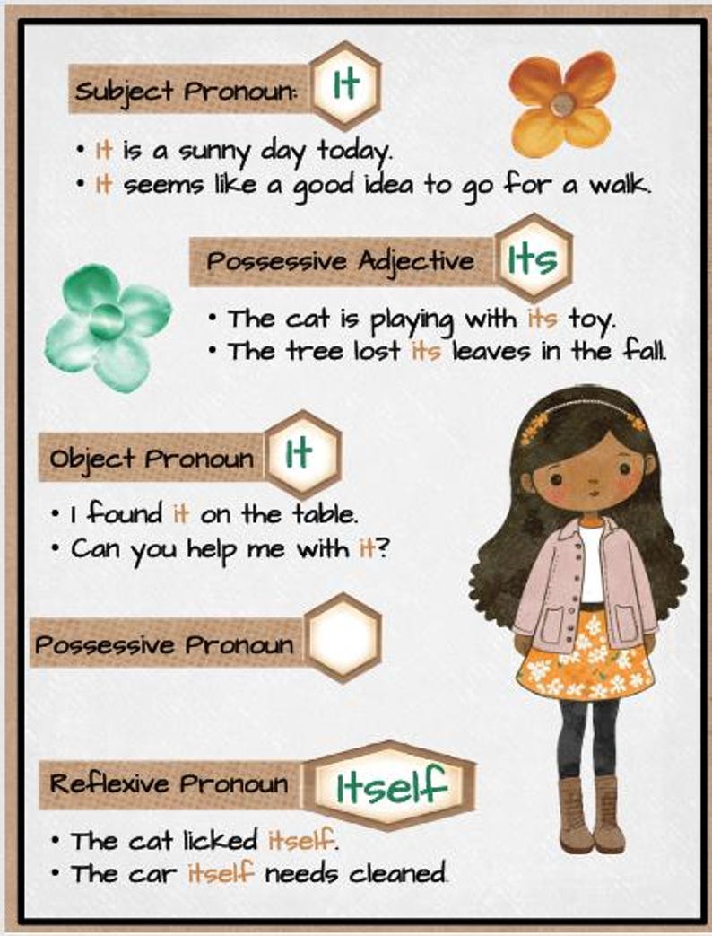 Pronoun Posters - Etsy