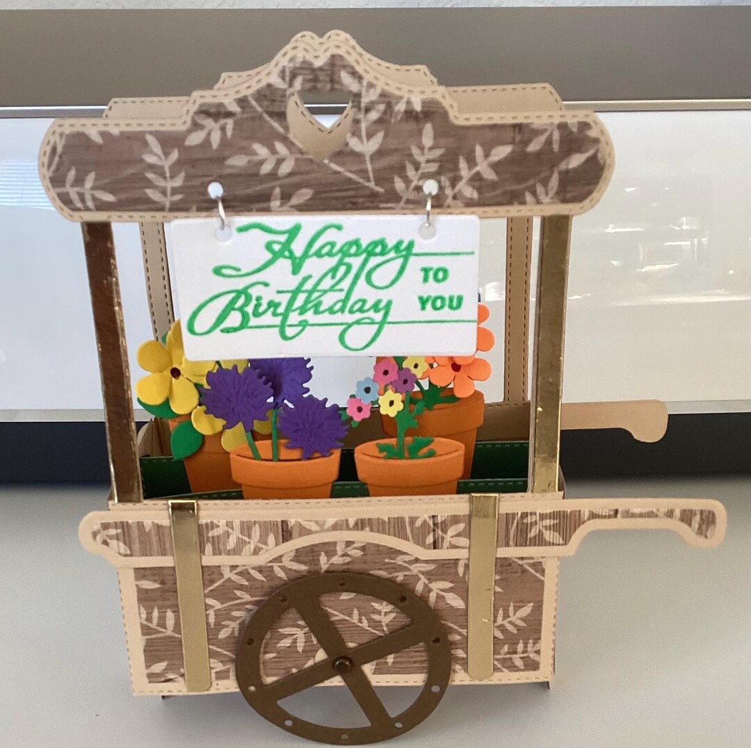 Flower Cart Card - Etsy