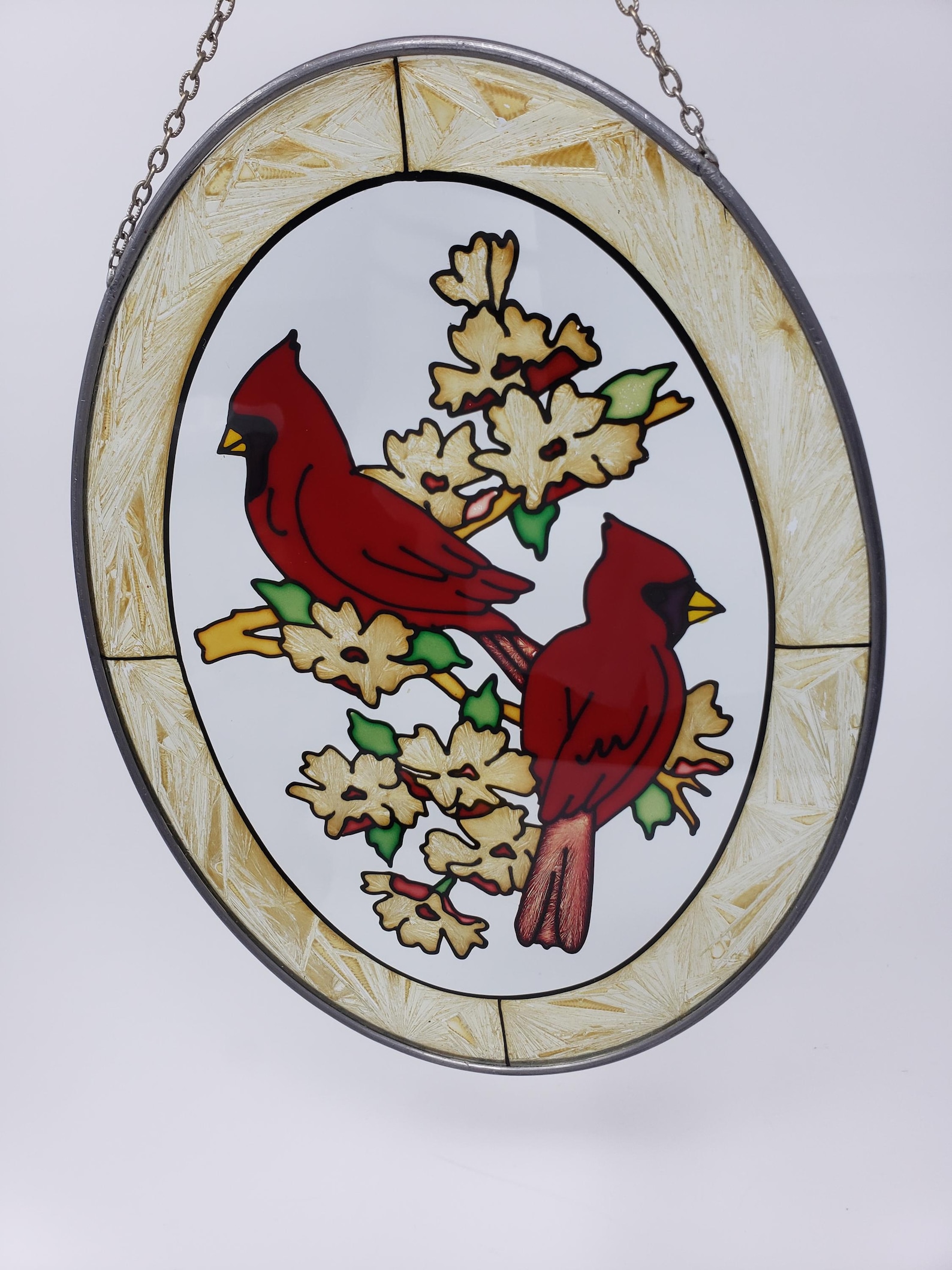 Vintage Red Bird Cardinal Window Suncatcher Birdhouse Garden Suncatcher ...