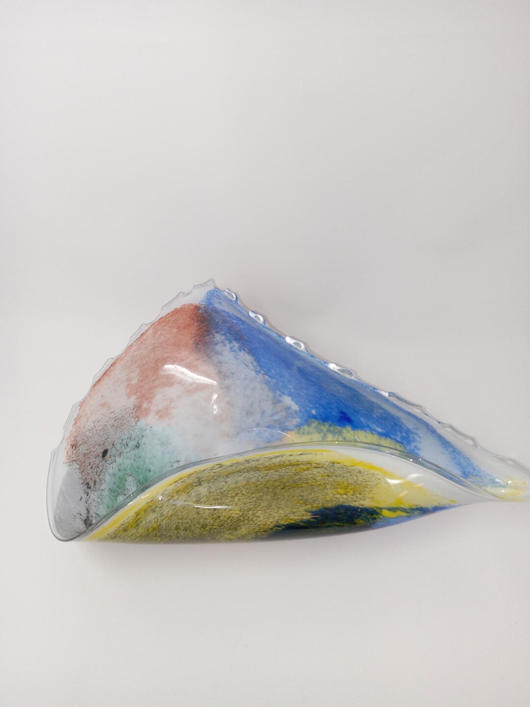 1950s Murano Glass Folded Centerpiece/catch All Bowl, Multi Colored ...