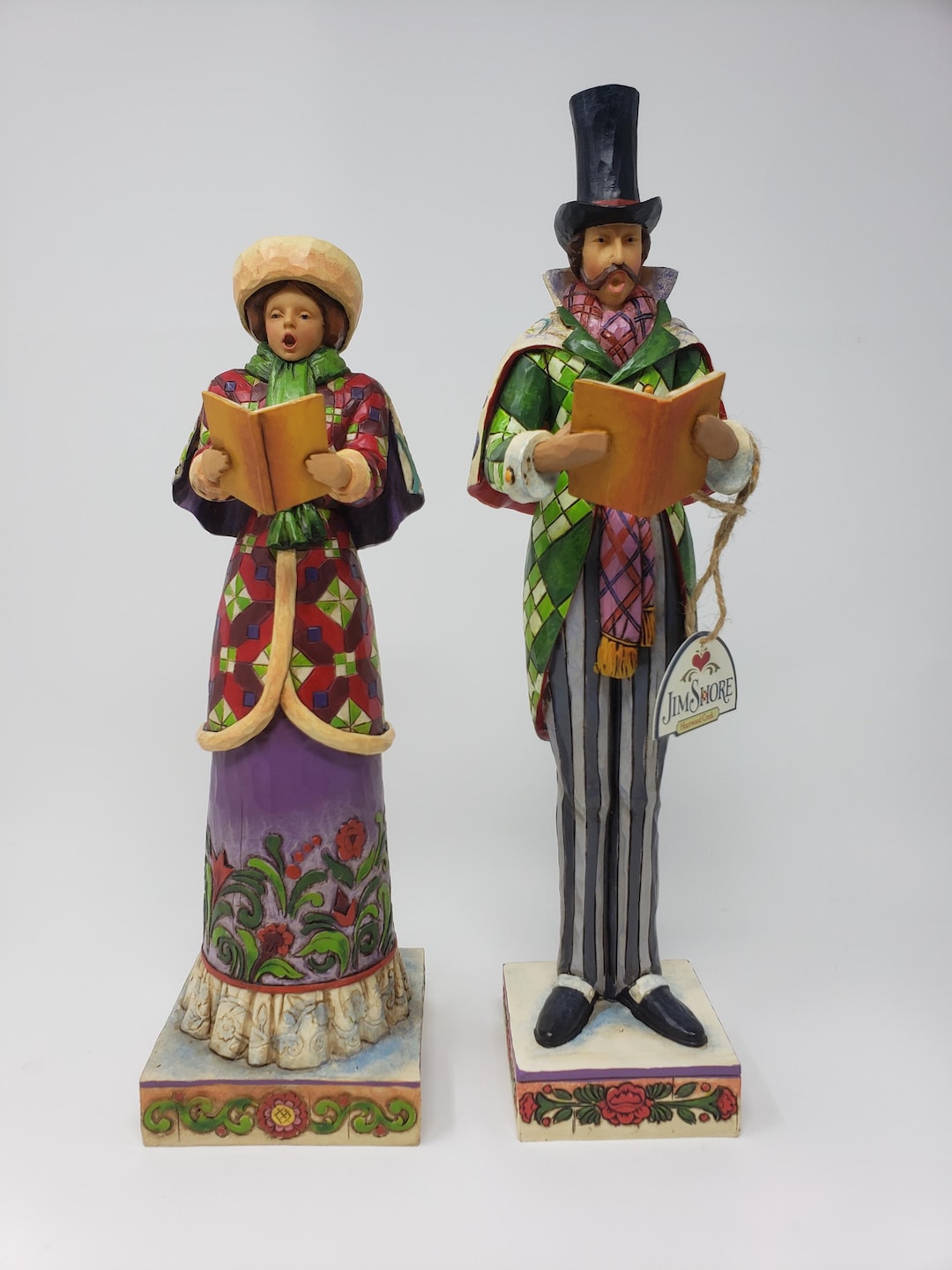 Jim Shore Heartwood Set of 2 Man and Woman Carolers, Christmas, Here We ...