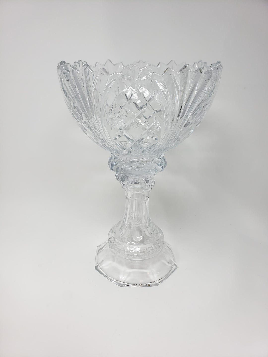 Wellington Vintage Crystal Compote,fruit Bowl, Pedestal Sawtooth Rim ...