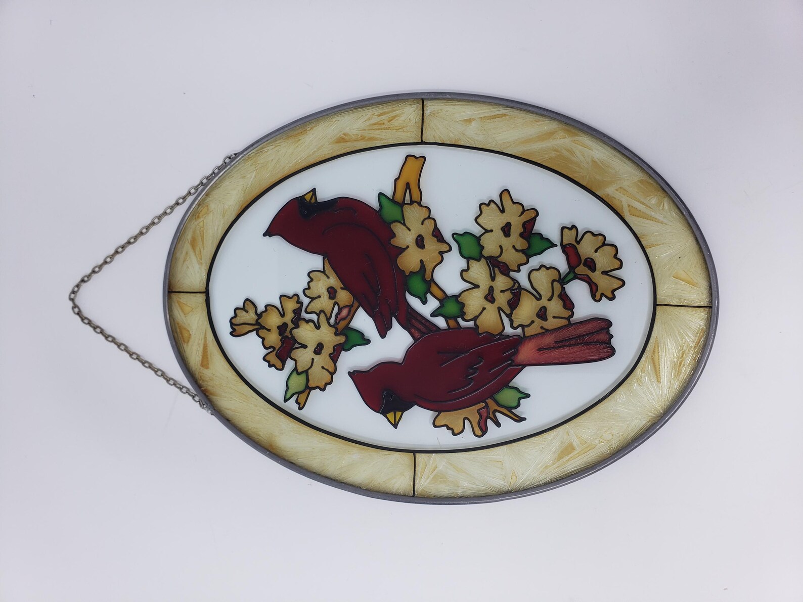 Vintage Red Bird Cardinal Window Suncatcher Birdhouse Garden Suncatcher ...