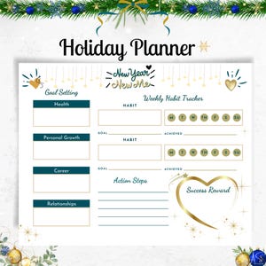 New Year Goal Setting Planner Goal Planner & Weekly Habit Tracker ...