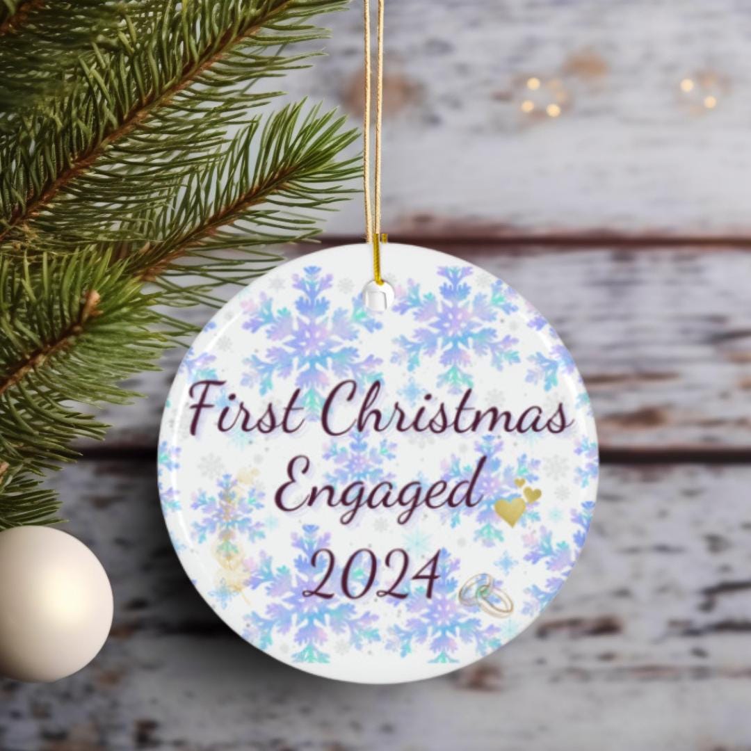 First Christmas Engaged Ornament 2024 Personalized Engagement Keepsake ...