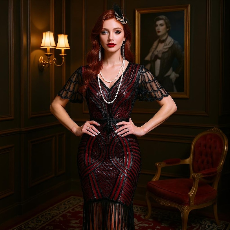 1920s Flapper Gatsby Dress, Vintage Party Dress, Gatsby Flapper Dress ...