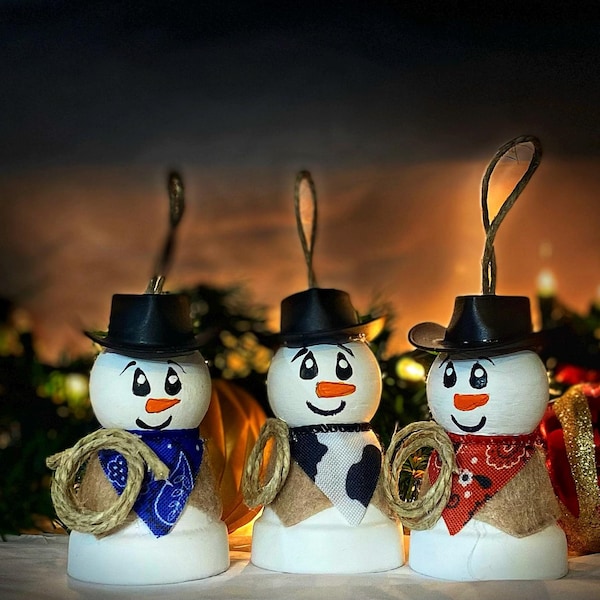 Snowman Ornaments - Etsy