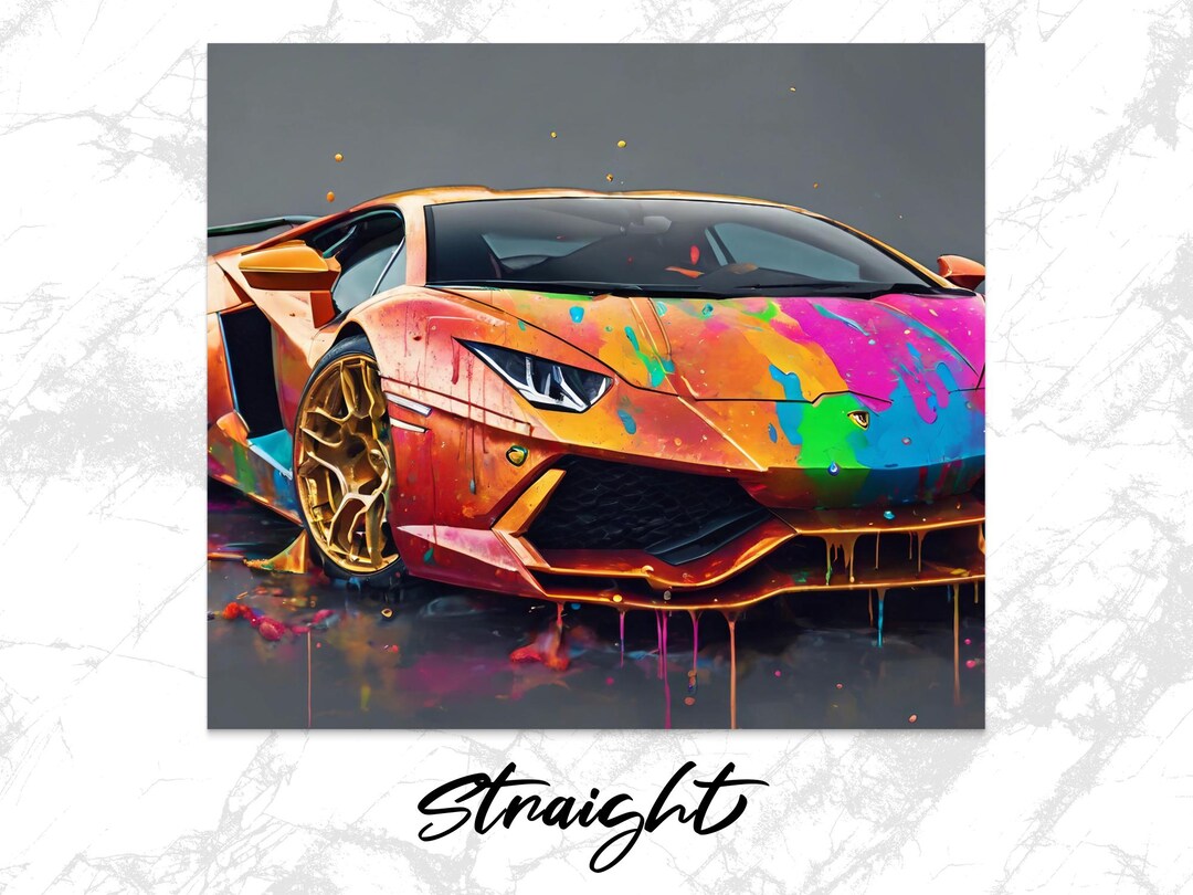 Colorful Paint Splash Car PNG, Vibrant Car Art Print for Digital ...