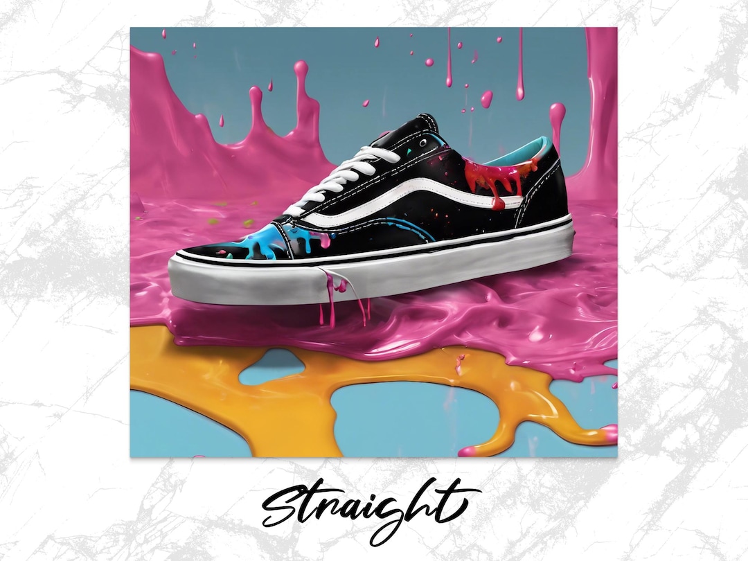 Colorful Dripping Paint Shoes PNG, Vibrant Shoe PNG File, Tumbler ...