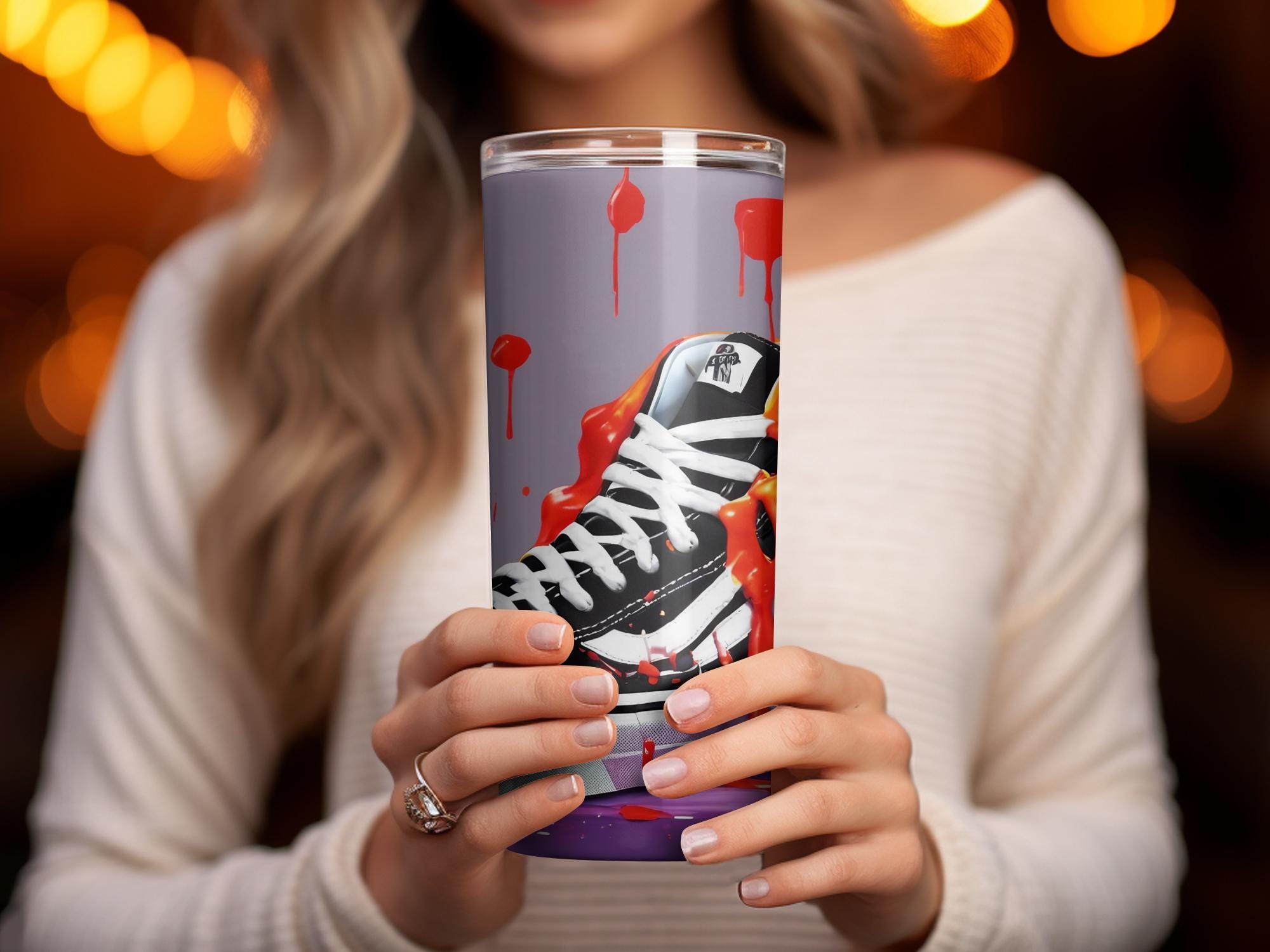 Vibrant Dripping Paint Shoe PNG, High Top Shoe Sublimation Design ...