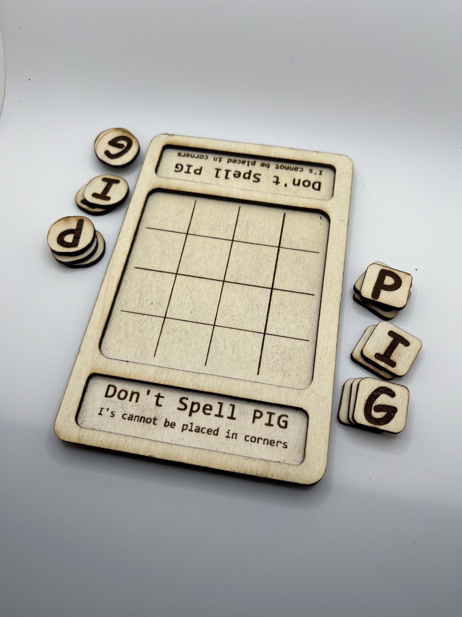 Dont Spell PIG - Two-player Tabletop Wooden Game Board, Strategy Game ...