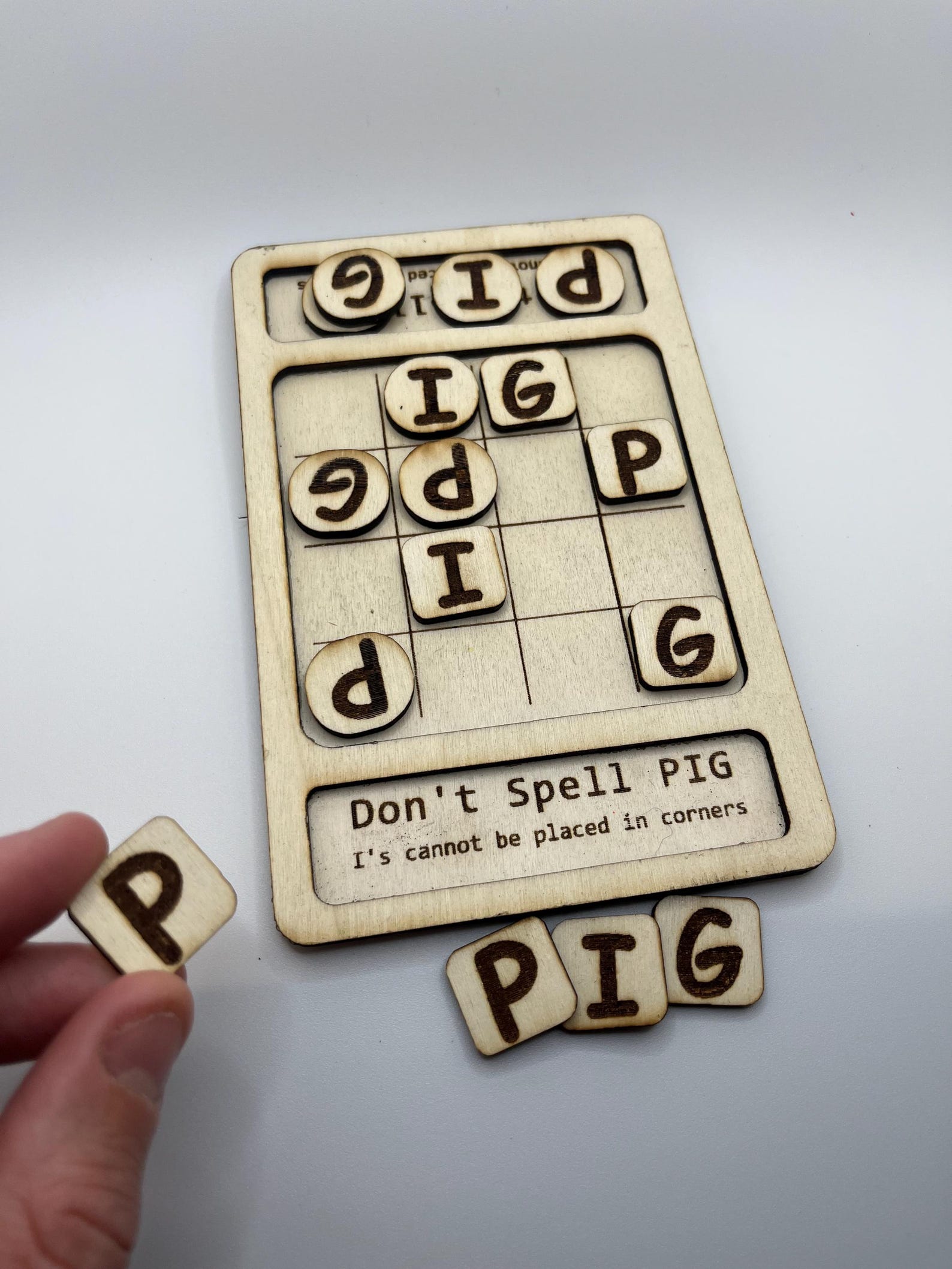 Dont Spell PIG - Two-player Tabletop Wooden Game Board, Strategy Game ...