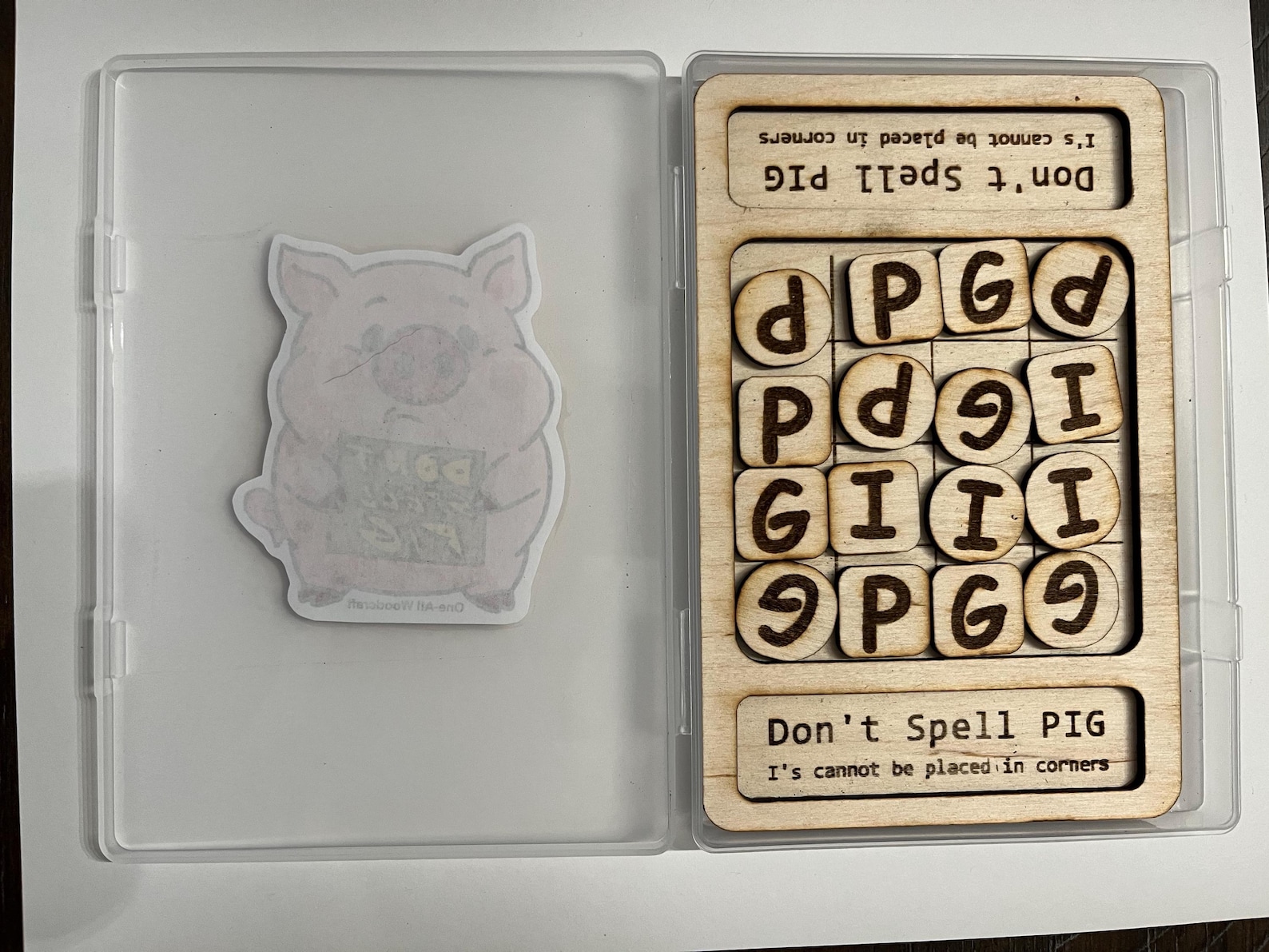 Dont Spell PIG - Two-player Tabletop Wooden Game Board, Strategy Game ...