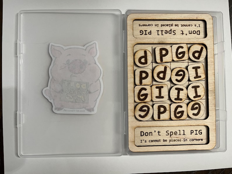 Dont Spell PIG - Two-player Tabletop Wooden Game Board, Strategy Game ...