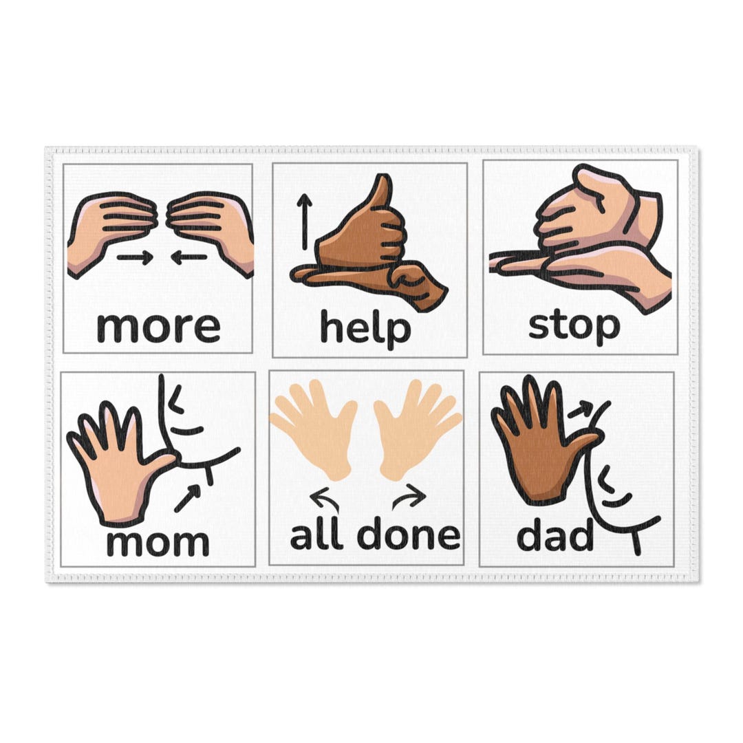 Sign Language Rug: Educational ASL Playroom Carpet - Etsy