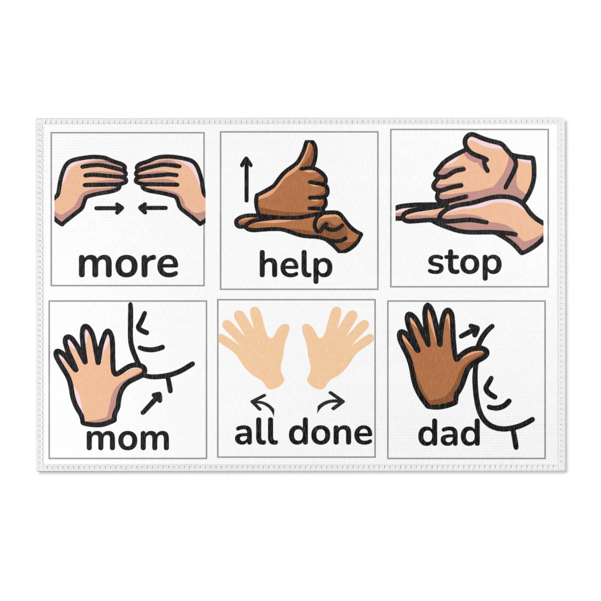 Sign Language Rug: Educational ASL Playroom Carpet - Etsy