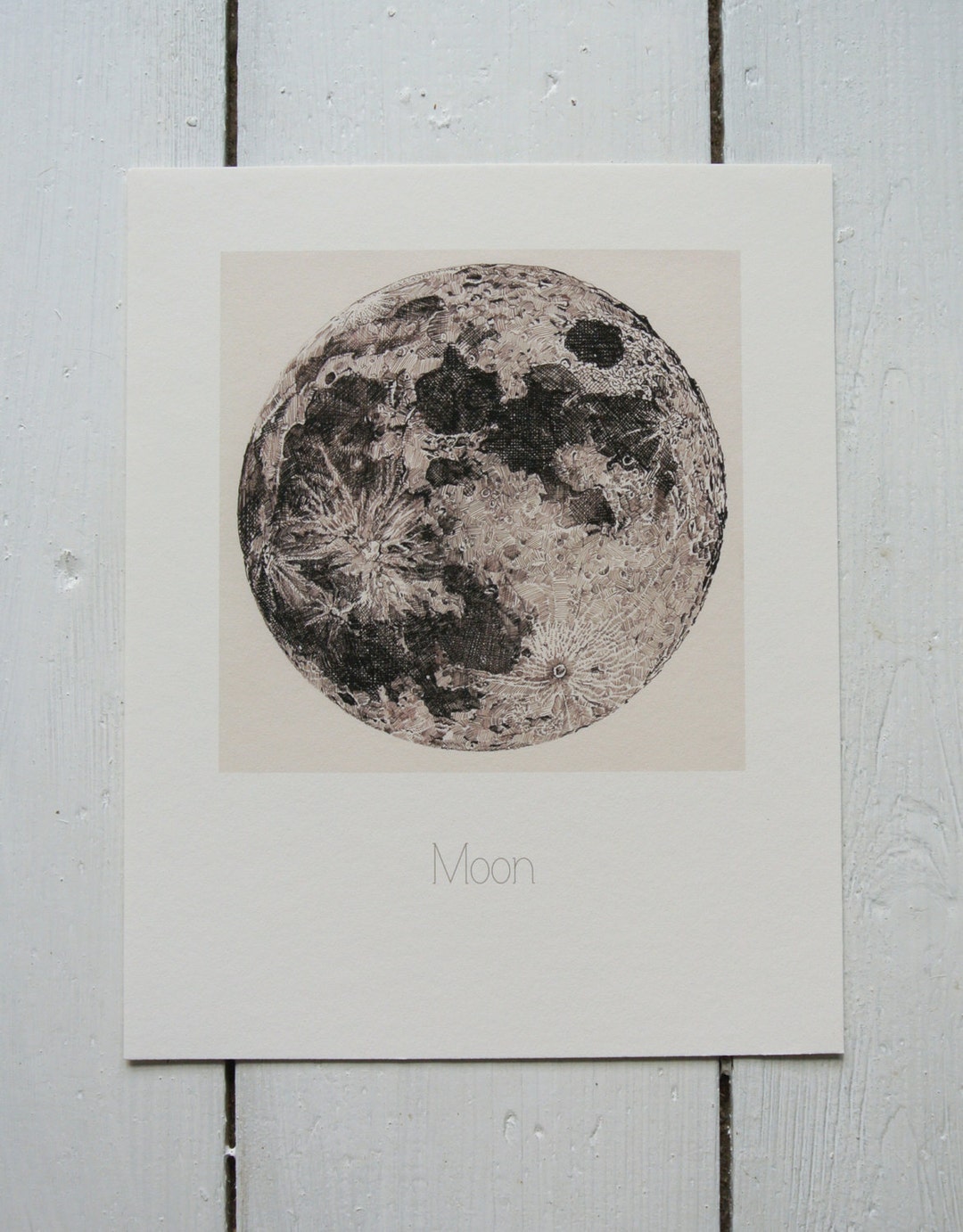 Full Moon Pen and Ink Illustration - Etsy
