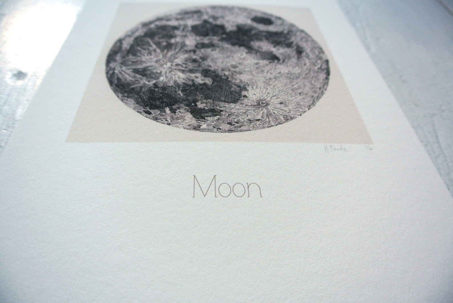 Full Moon Pen and Ink Illustration - Etsy