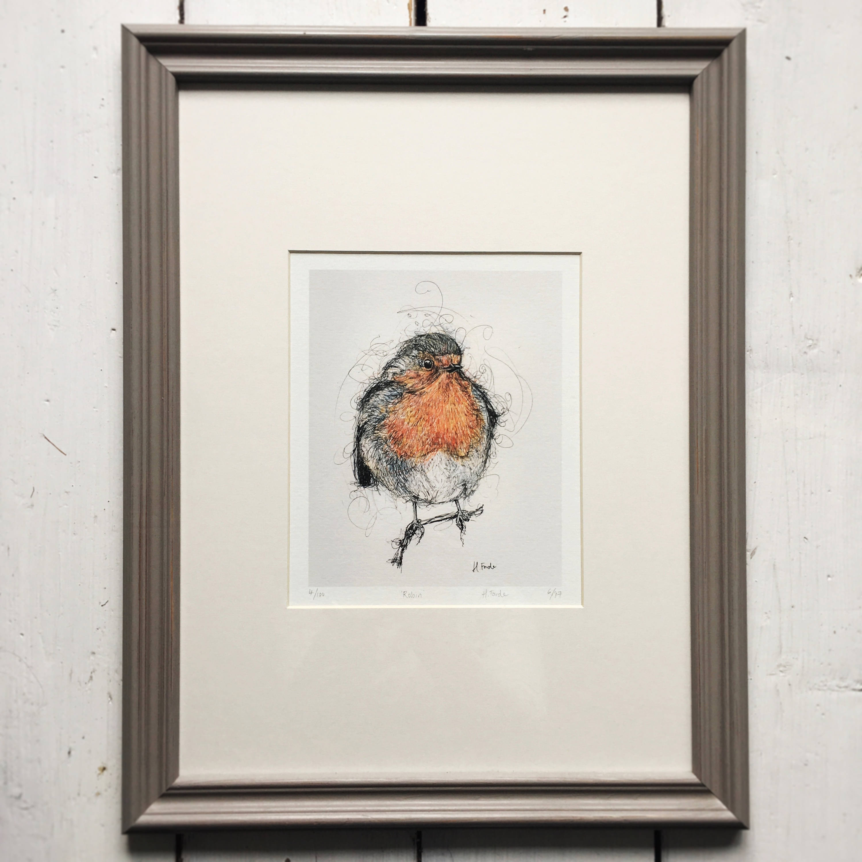 10 X 8 Robin Pen and Ink Illustration Print Limited Edition - Etsy UK