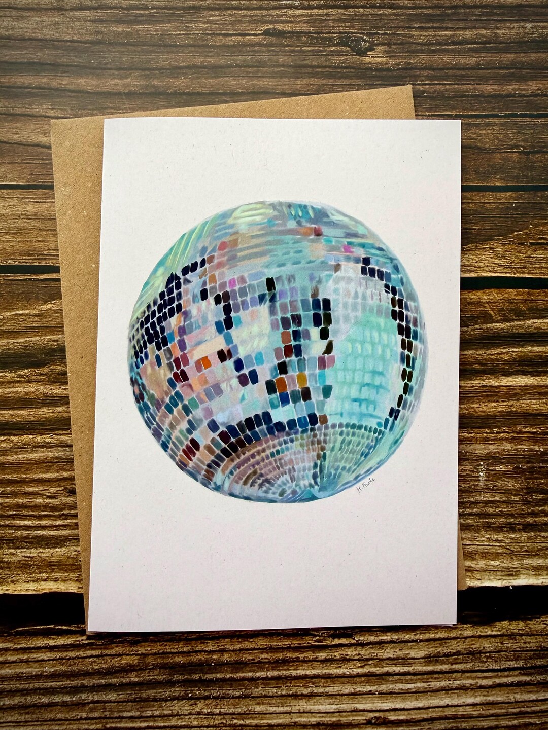 Disco Ball Greeting Card, Mirror Glitter Ball. Dancing Queen. Party ...