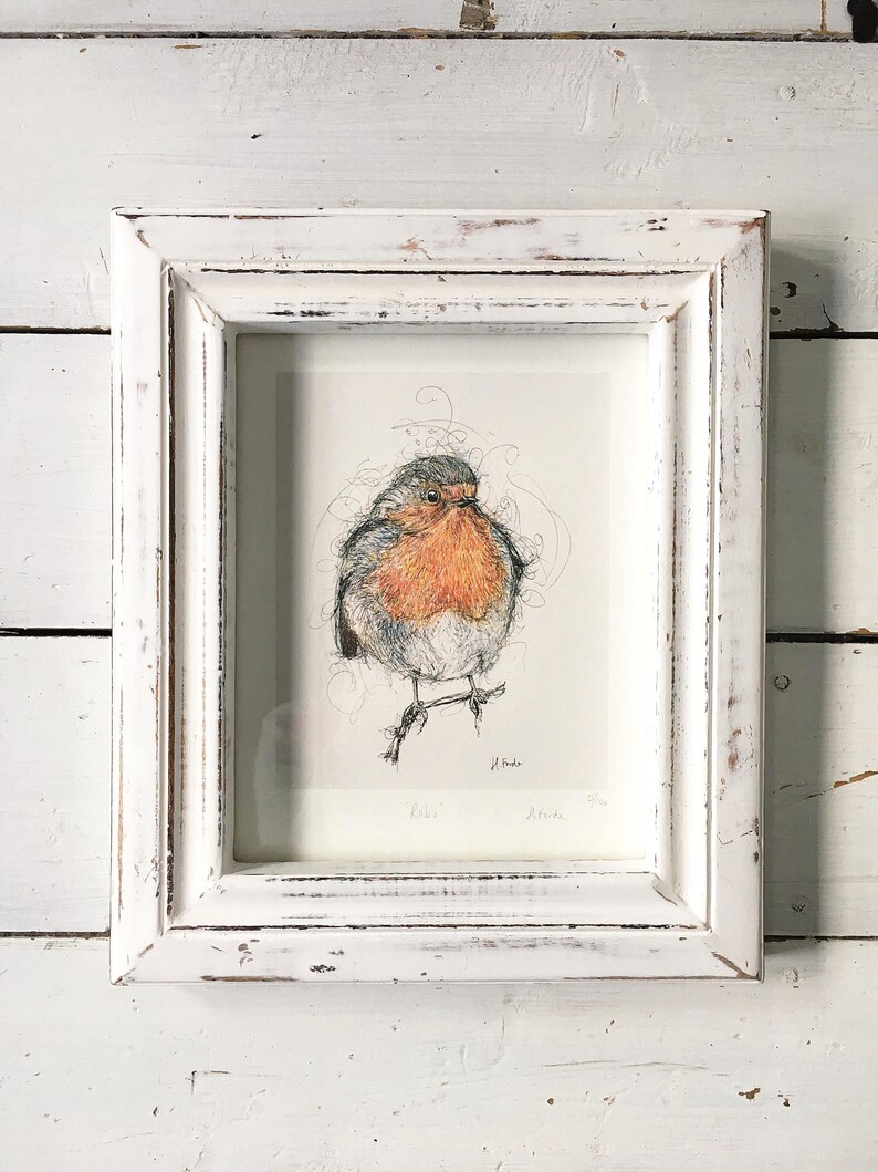 10 X 8 Robin Pen and Ink Illustration Print Limited Edition - Etsy