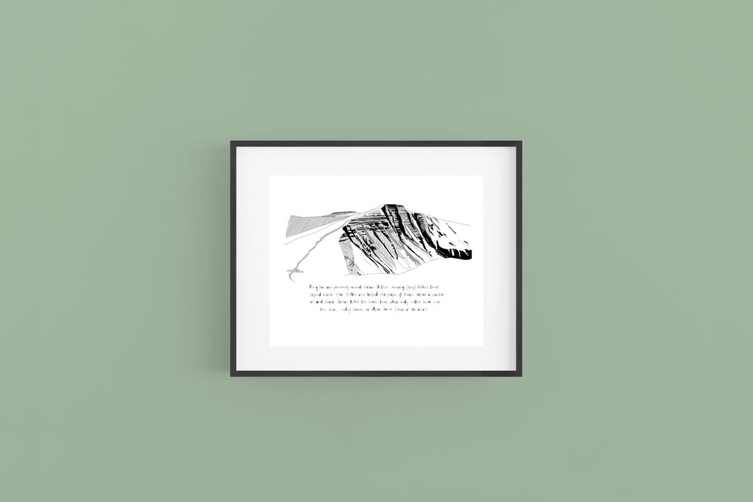 Pen Y Fan - Welsh Mountain Collection, A4 Pen and Ink, Illustration ...