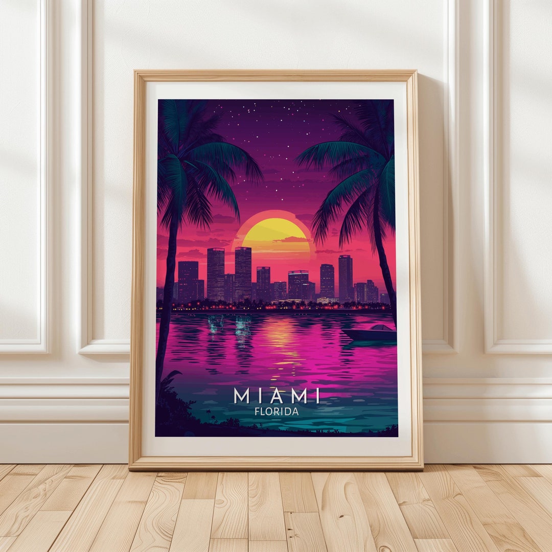 Miami Travel Poster, Miami Art Print, Florida Poster, Florida Art ...