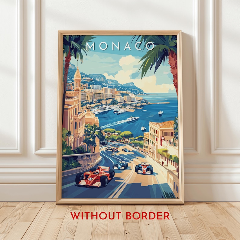 Monaco Grand Prix Racing Wall Art Featuring Formula One Cars Speeding ...