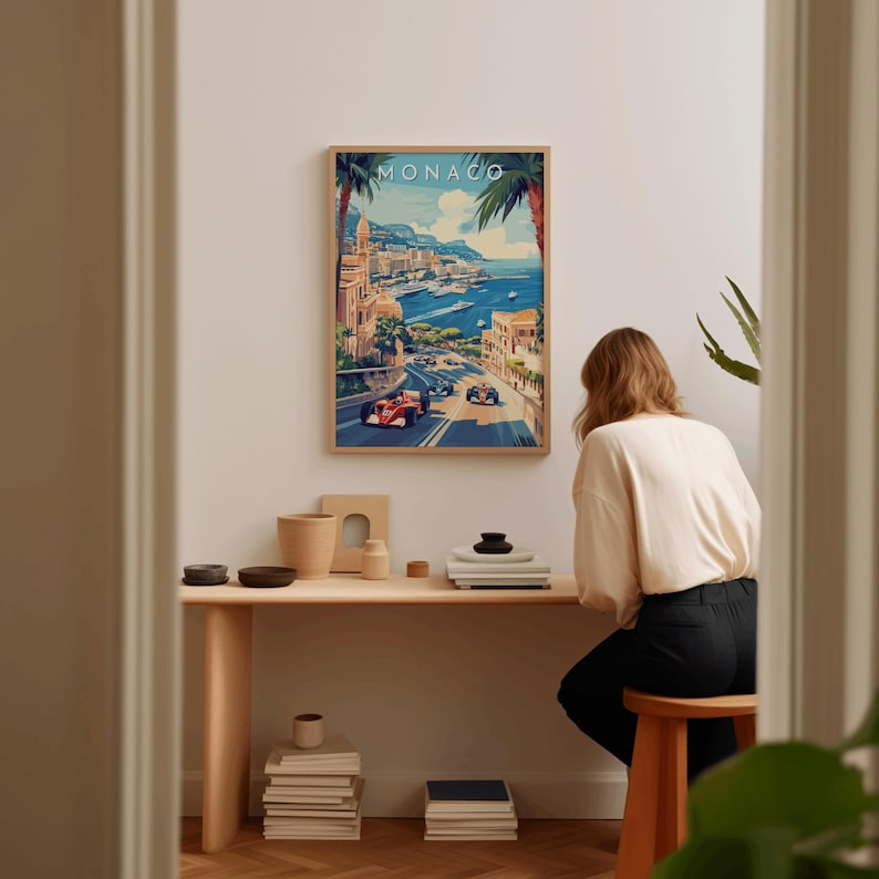 Monaco Grand Prix Racing Wall Art Featuring Formula One Cars Speeding ...