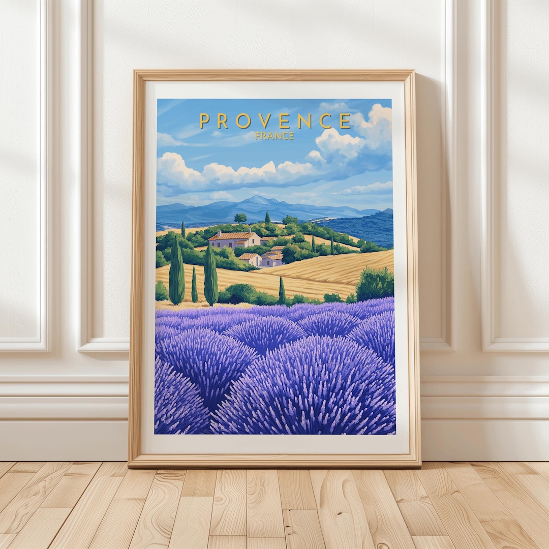 Provence France Lavender Field Art Print French Countryside Poster With ...