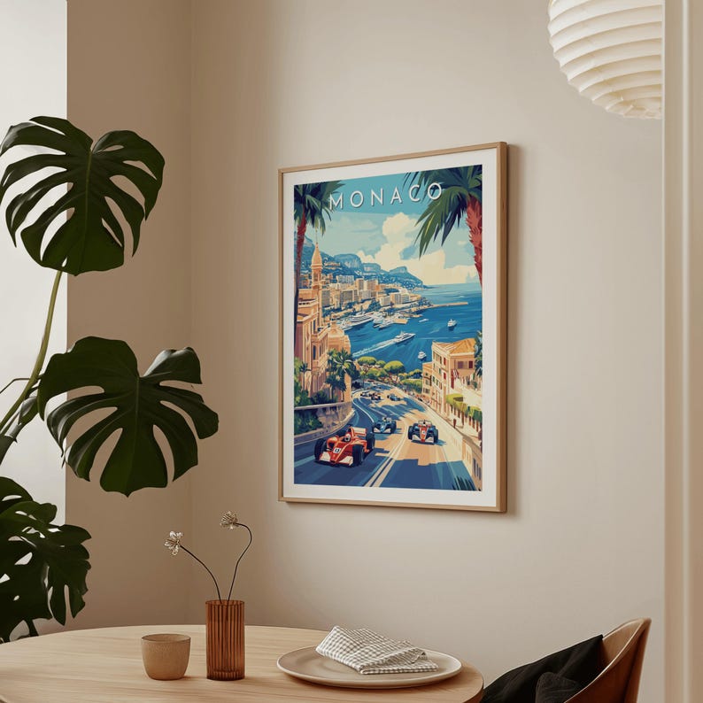 Monaco Grand Prix Racing Wall Art Featuring Formula One Cars Speeding ...