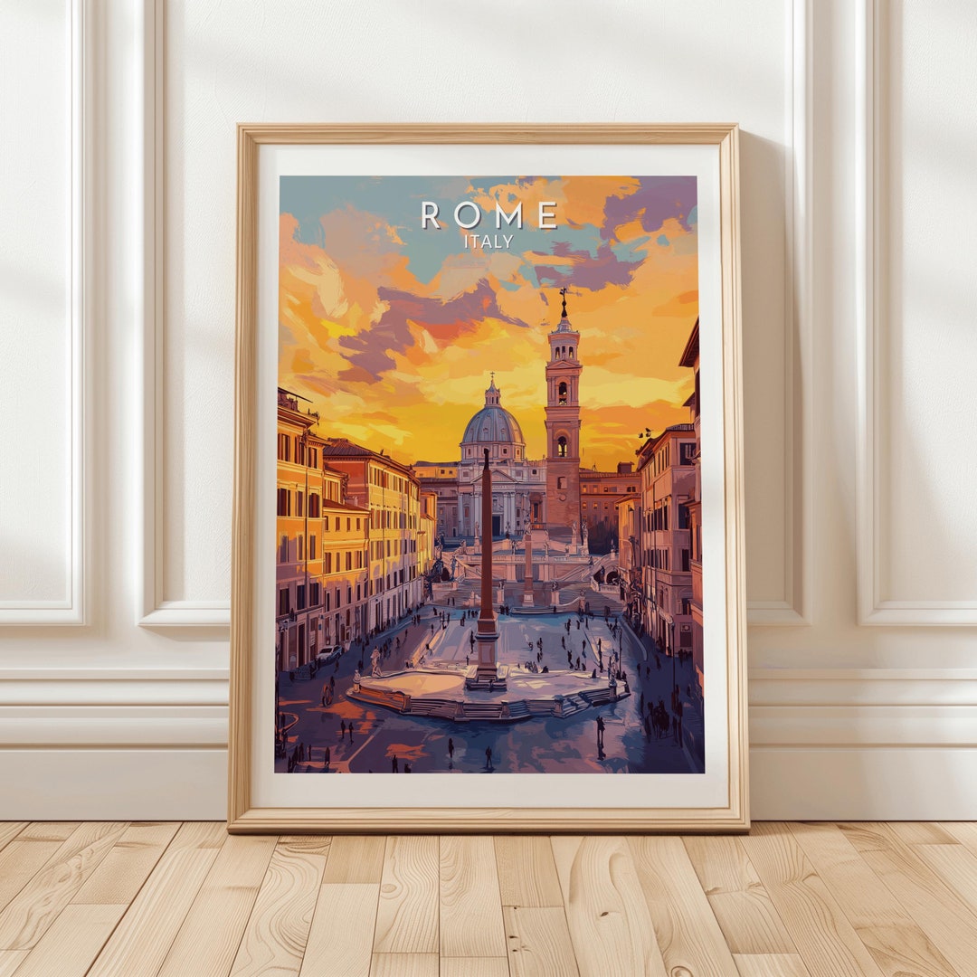 Rome Travel Poster, Rome Art Print, Italy Wall Art, Italy Travel Poster ...