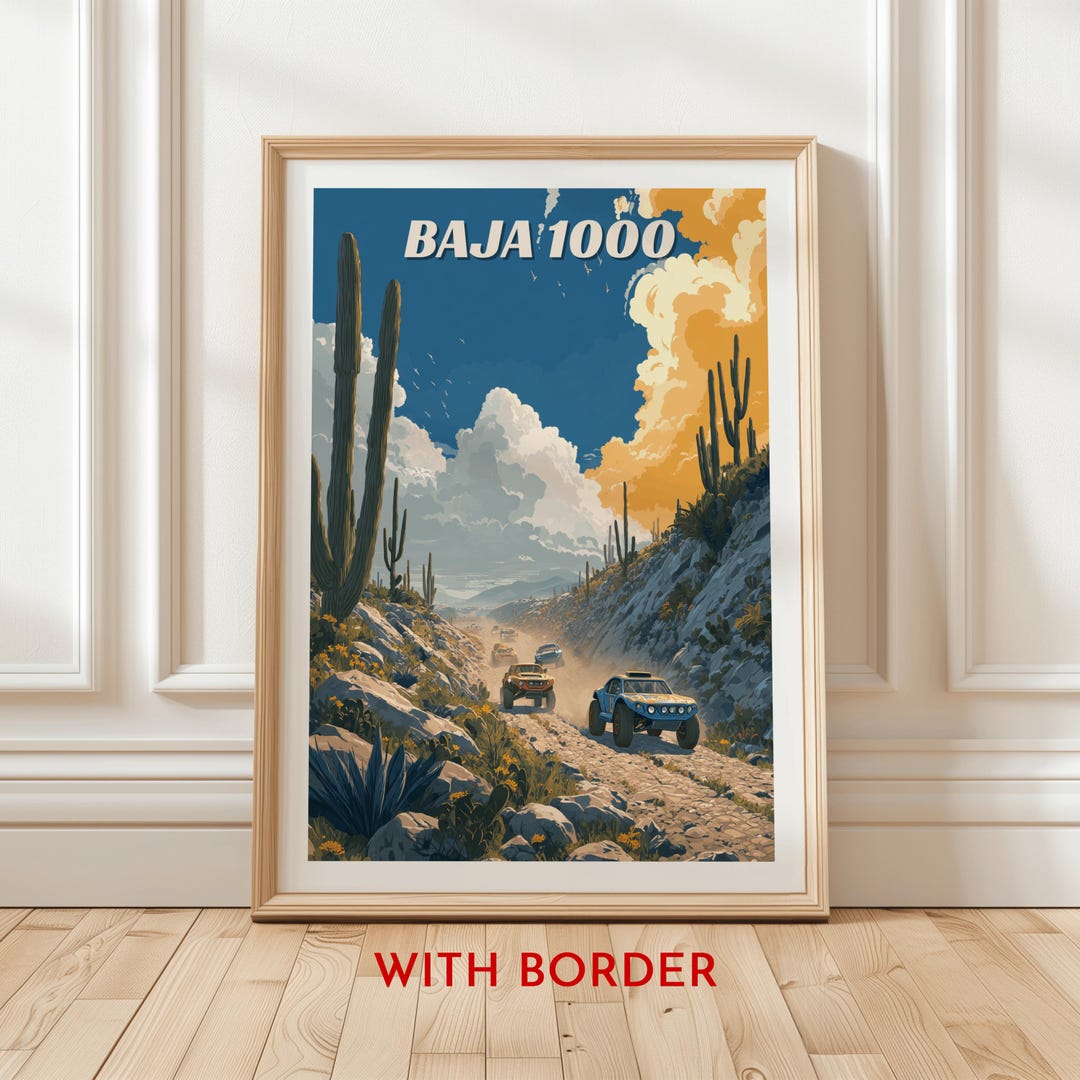 Vibrant Baja 1000 Off-road Race Art Print, Desert Trophy Truck Wall ...