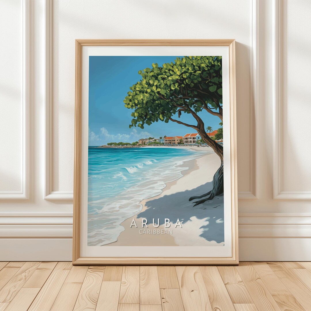 Aruba Poster, Caribbean Travel Poster, Aruba Print, Caribbean Wall ...