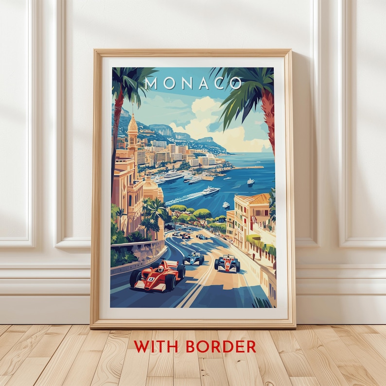 Monaco Grand Prix Racing Wall Art Featuring Formula One Cars Speeding ...