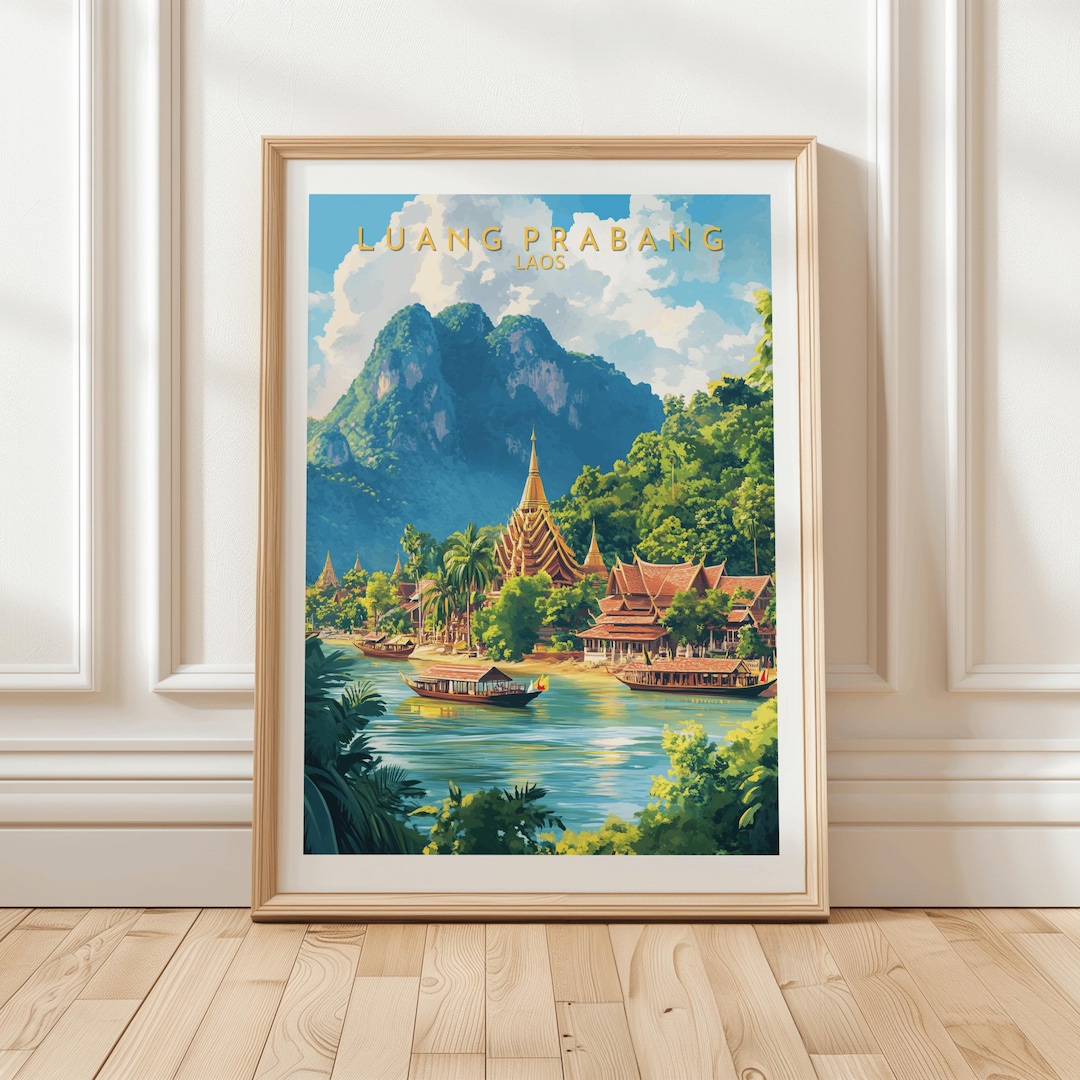 Luang Prabang Poster, Laos Travel Poster, Luang Prabang Print, Laos ...