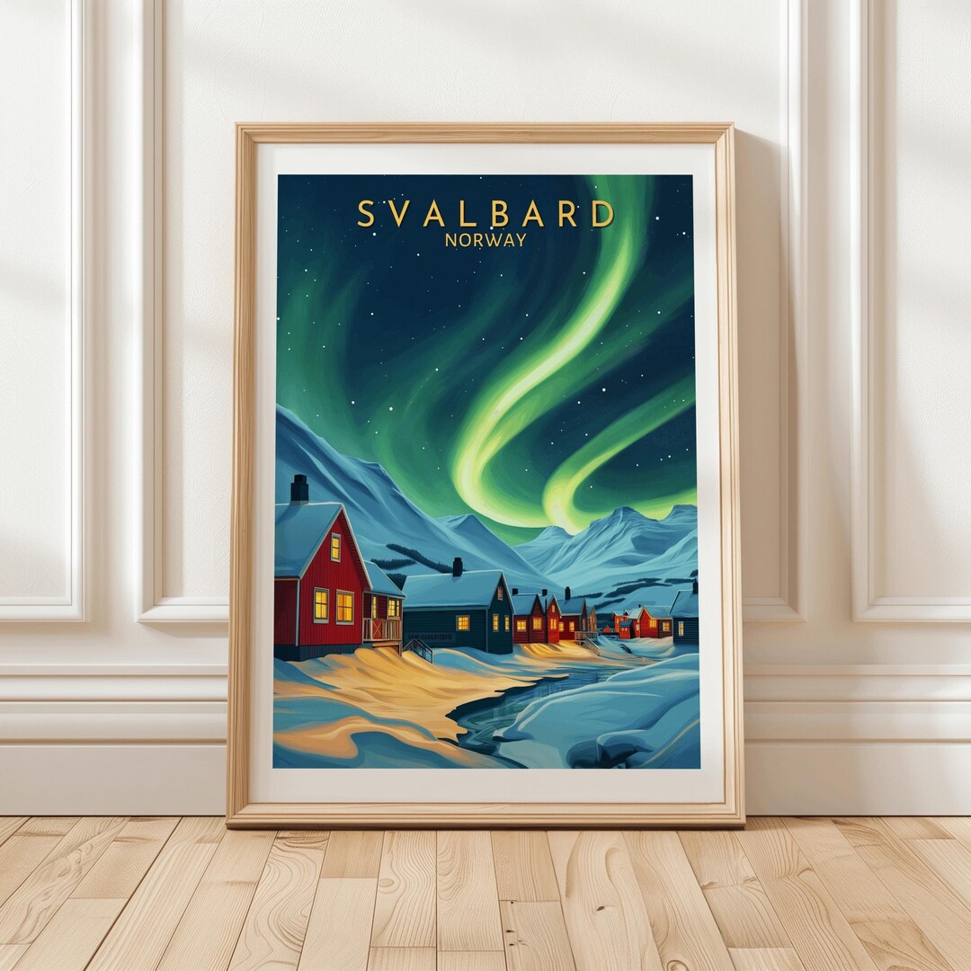 Svalbard Travel Poster, Svalbard Print, Norway Travel Poster, Norway ...