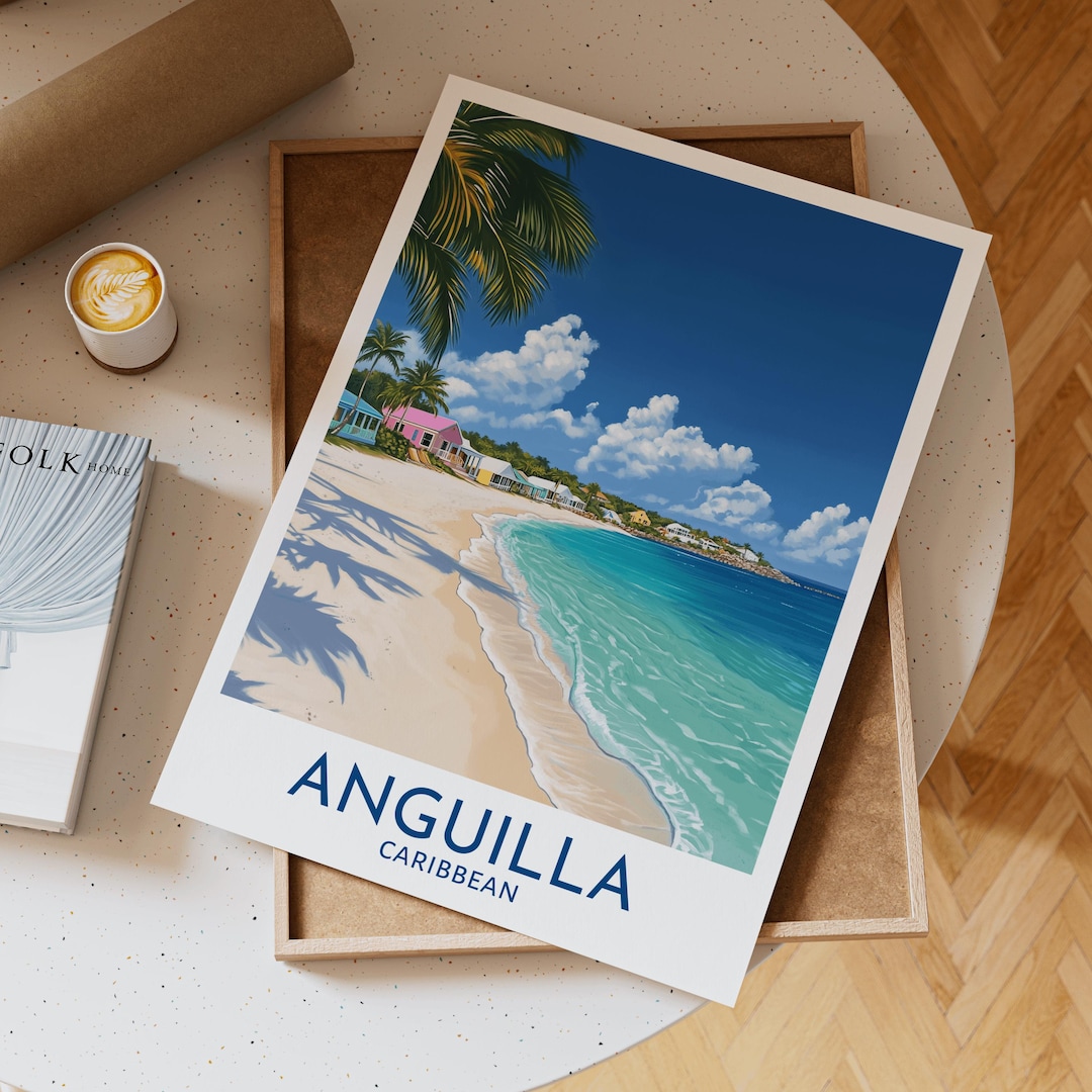 Anguilla Poster, Caribbean Wall Art, Anguilla Print, Caribbean Poster ...