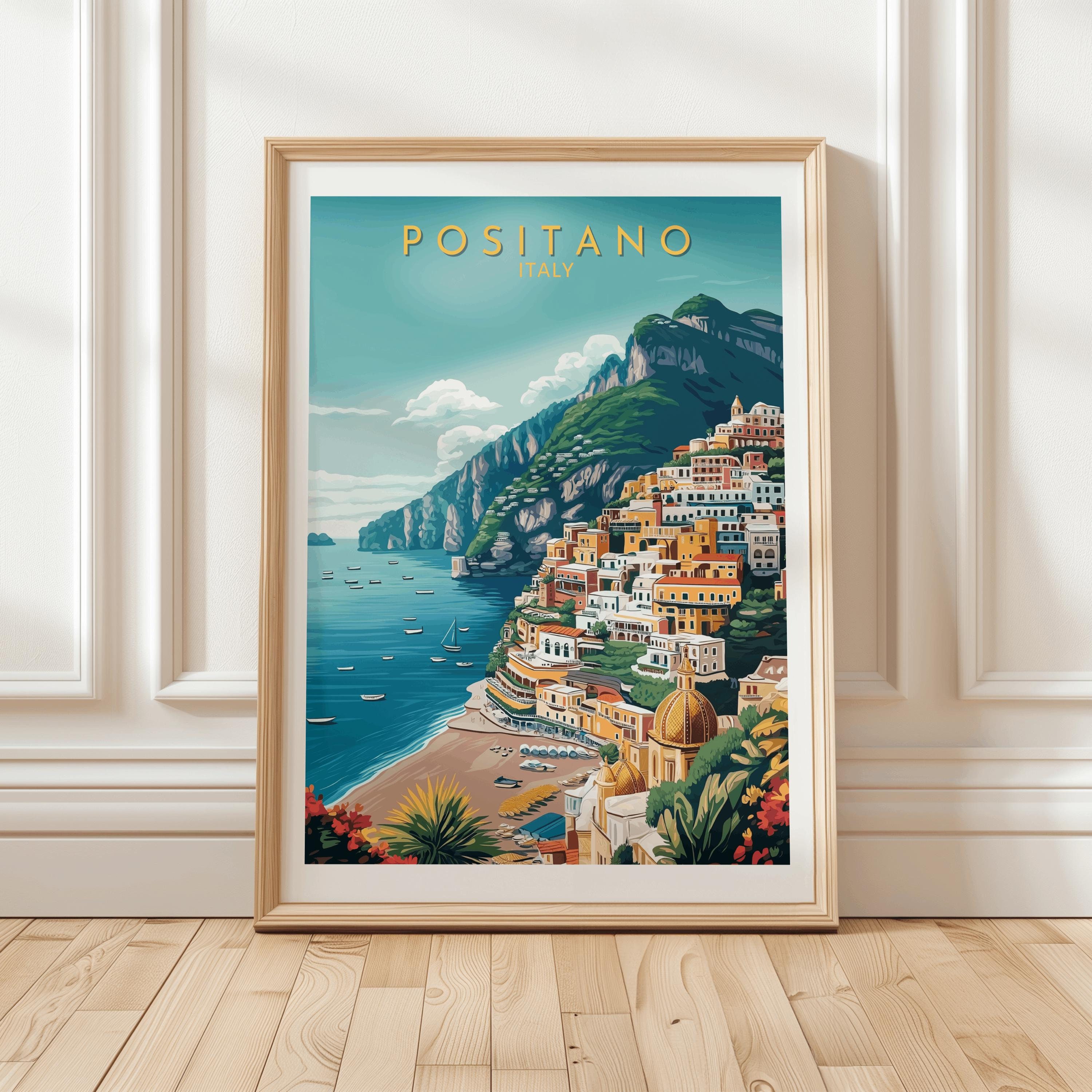 Positano Travel Poster, Positano Print, Italy Poster, Italy Wall Art ...