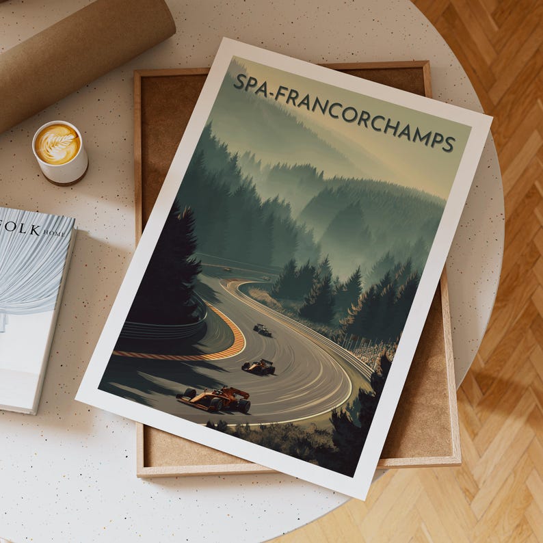 Spa-francorchamps F1 Grand Prix Art Print, Iconic Belgian Race Track ...