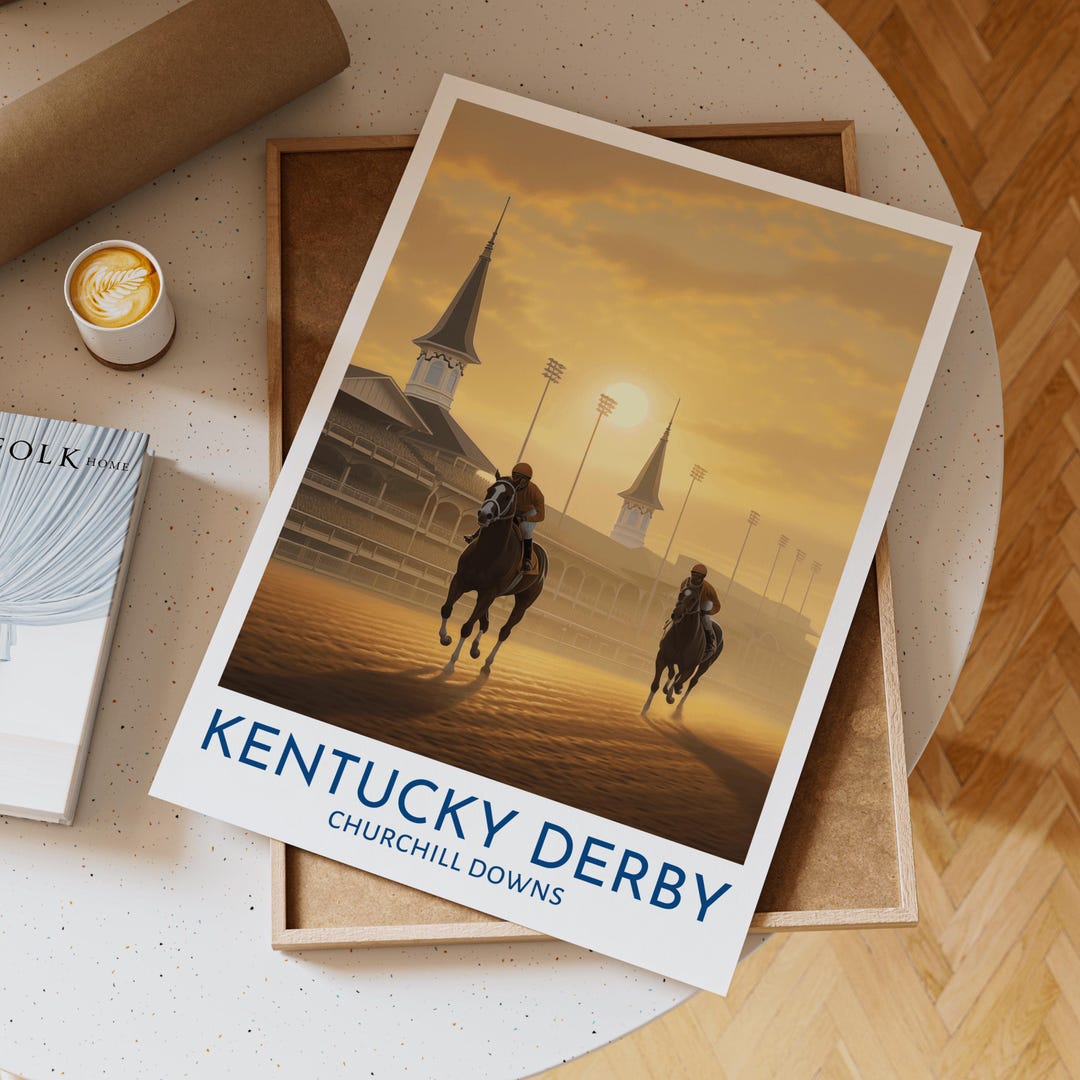 Kentucky Derby Churchill Downs Wall Art Print Featuring Twin Spires ...