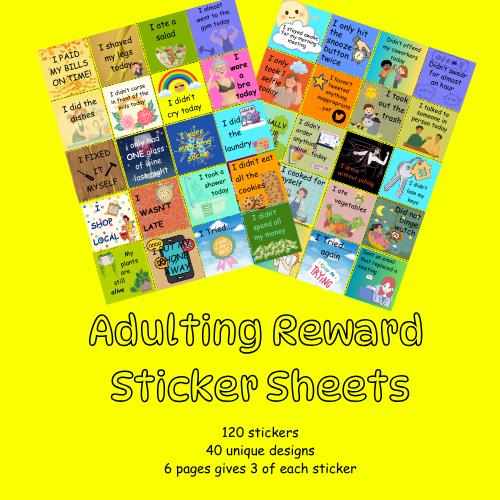 120 Adulting Reward Stickers Funny Adults Achievement Stickers Funny ...