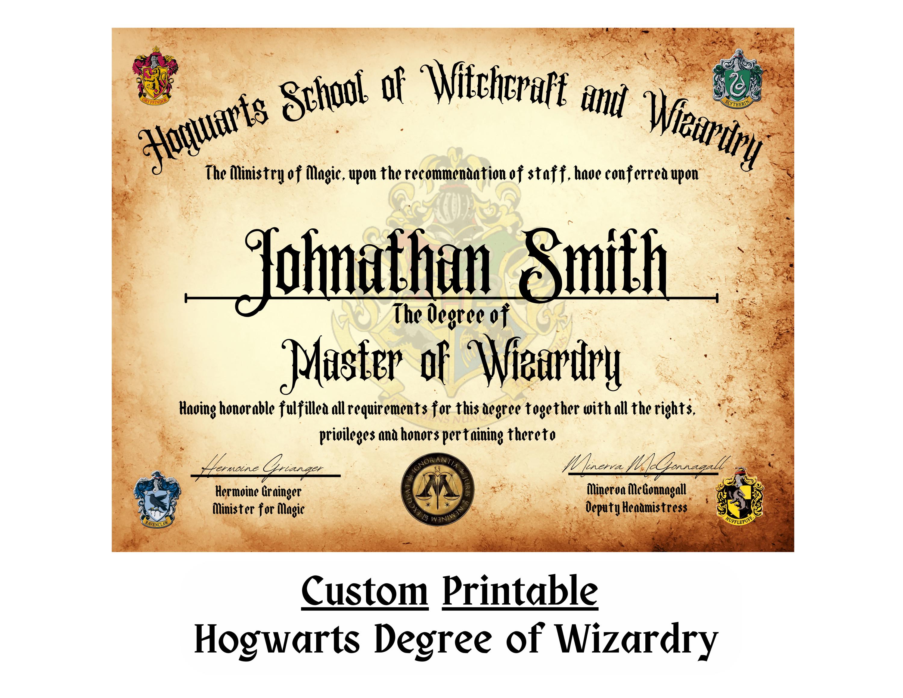 Hogwarts Graduation Degree Letter Harry Potter Gift for Kids Children ...